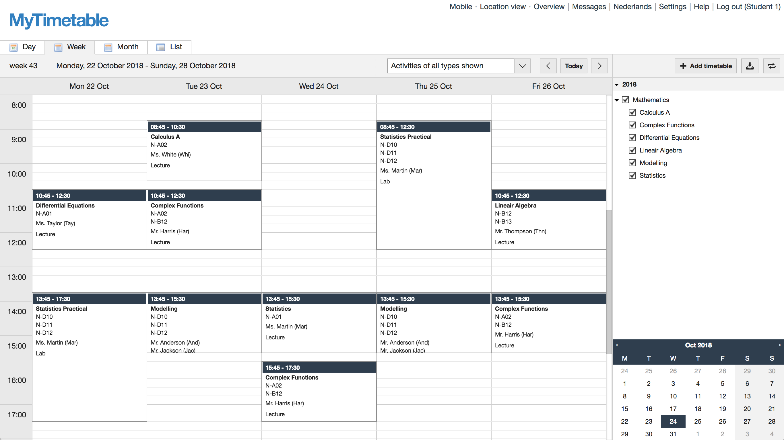 MyTimetable - Help