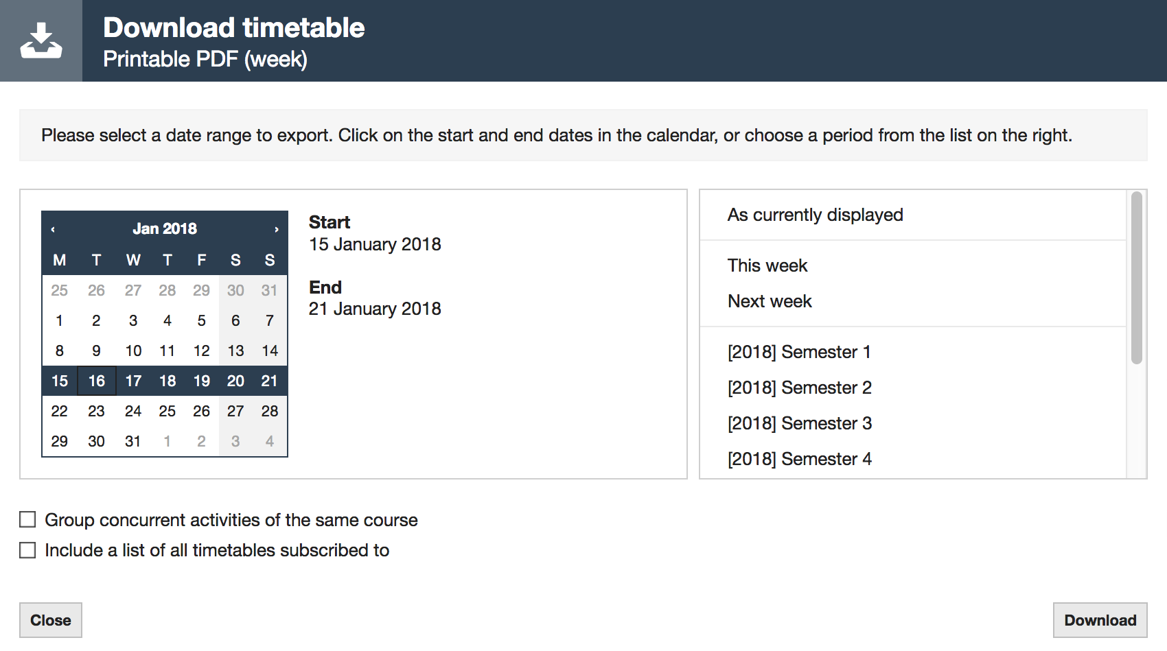 Mytimetable Help